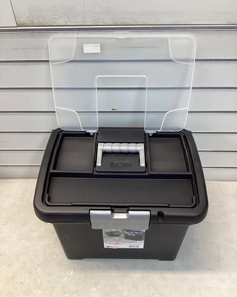 Sterilite Medium Letter File Box Black: Plastic File Organizer with Ha ...